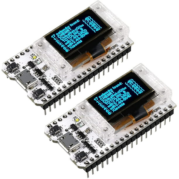 2 Pieces ESP32 OLED WiFi Kit 0.96 Inch Blue Display WiFi and Bluetooth ...