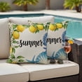 2 Pack Outdoor Waterproof Throw Pillow Covers,Summer Lemon Flowers on ...