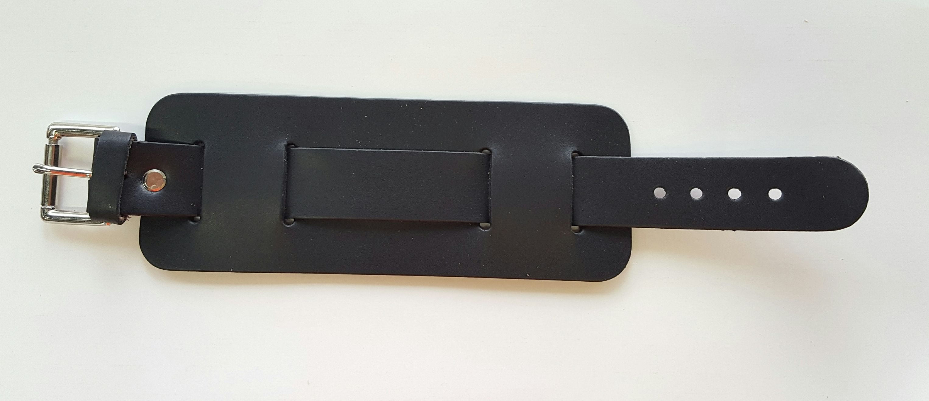 Men's Extra Wide Black Leather Replacement Watch Band, USA Made Strap ...