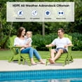 KINGYES Folding Adirondack Ottoman Set of 2, HDPE Outdoor Foot Rest ...