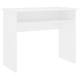 vidaXL Desk Computer Desk Standing Office Desk with Shelf Engineered ...