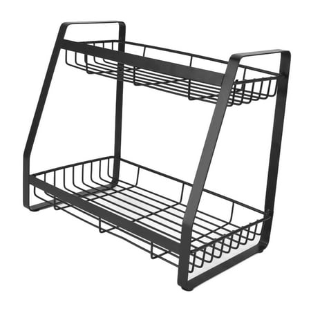 Metal Spice Rack, Large Storage Space 2 Layers Integrated Seasoning ...