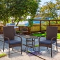 Contemporary Stacking Patio Chair: Blue Wicker with Cushion for Elegant ...