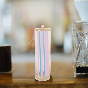 Youngever Straw Dispenser, Plastic Straw Holder with Lid, Drinking ...