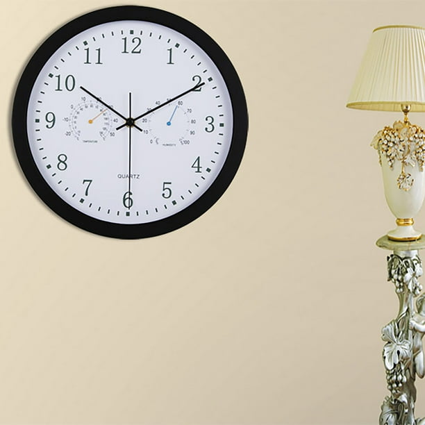 Pompotops Outdoor Waterproof Clock With Hygrometer Wall Clock, Outdoor ...