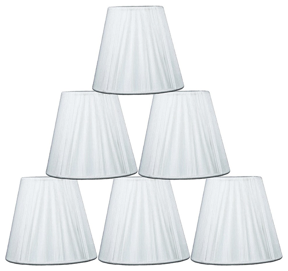 Urbanest Off White String Chandelier Lamp Shade, 3x5x4.5", Set of 6 ...