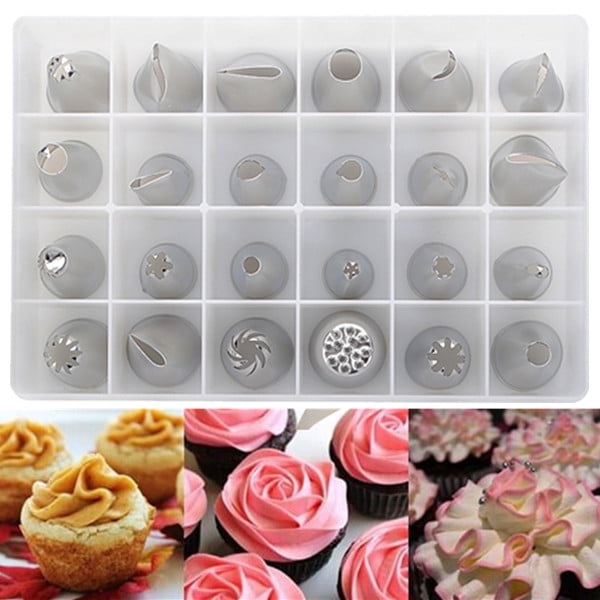 24Pcs Large Icing Piping Nozzles Tips Set Cake Decorating Sugarcraft ...