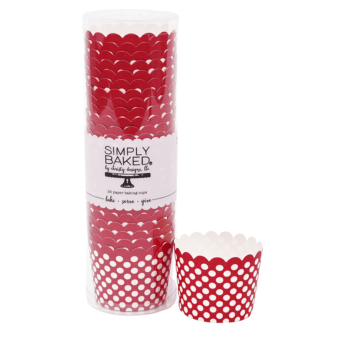 Simply Baked Small Paper Baking Cups, Scarlet Small Dot - 25 Pack ...