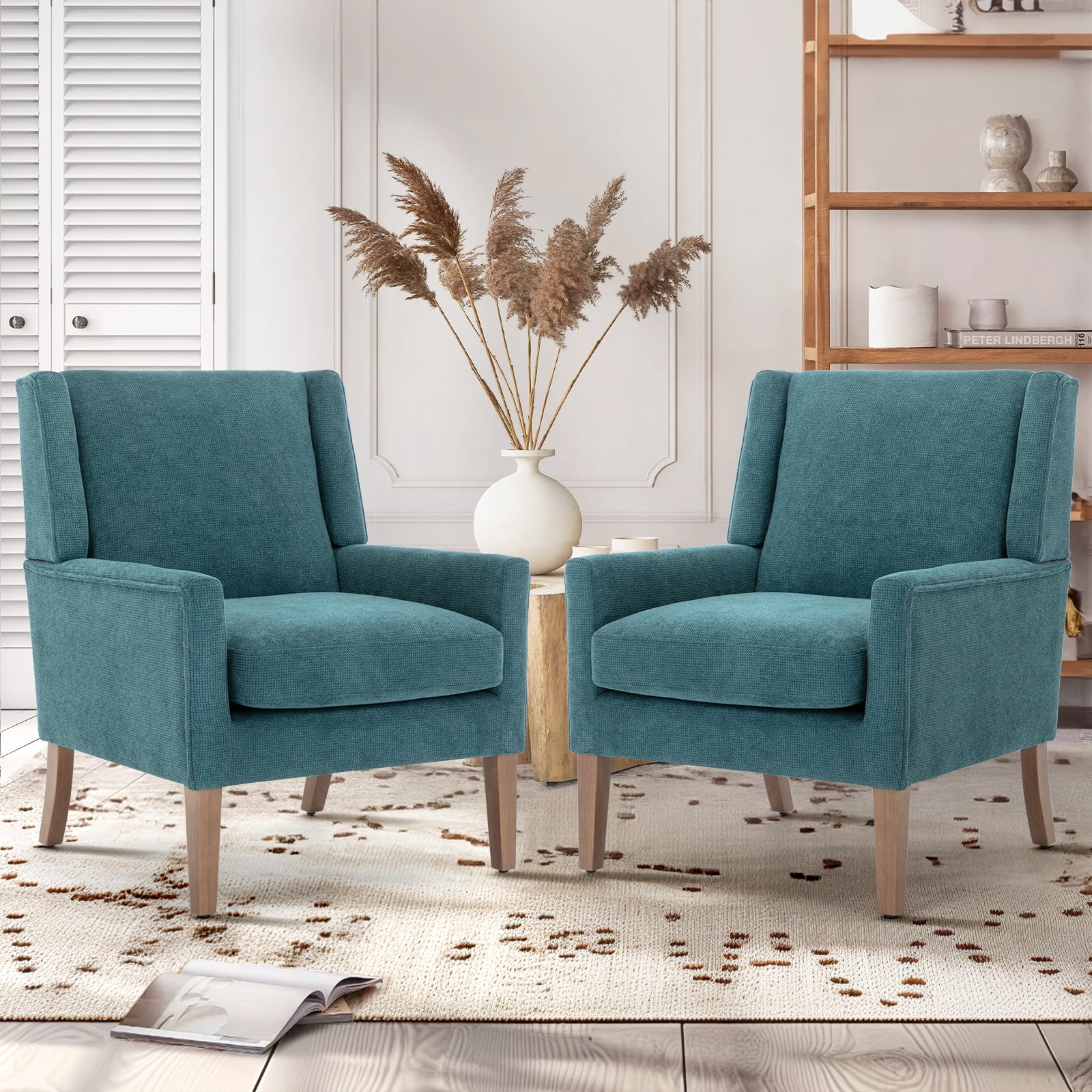 Click here for Malol Modern Accent Chair Set Of 2  Wingback Uphol... prices