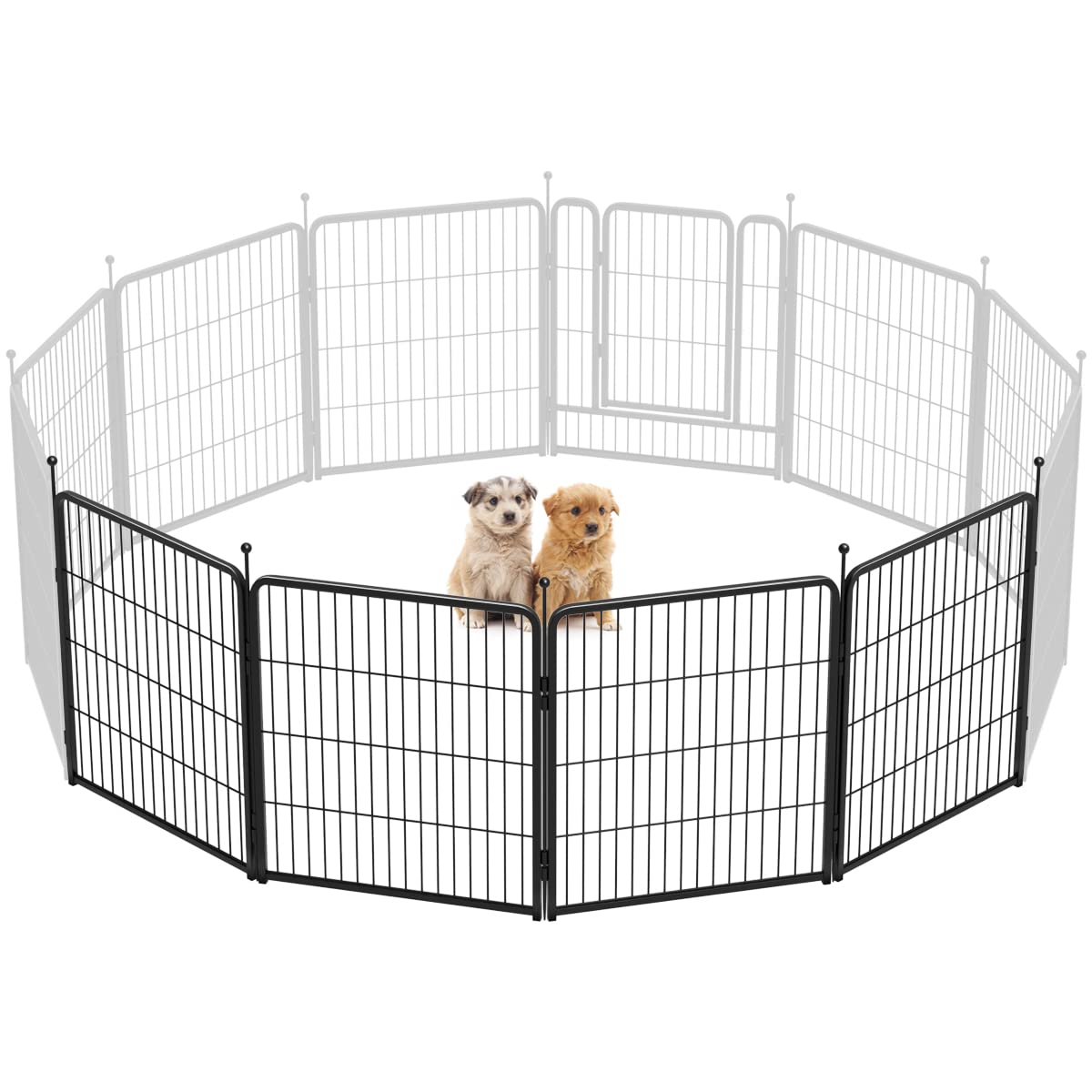 FXW Rollick Dog Playpen Outdoor, 4 Panels 32" Height Dog Fence Exercise ...