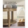SONGMICS Storage Ottoman with Solid Wood Frame, Round Upholstered ...