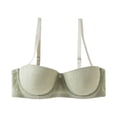 DuoJiaJ Women's Solid Color Push Up Bra With Underwire Triple Breasted ...