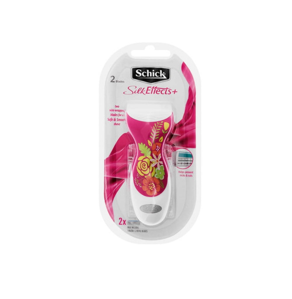 Schick Silk Effects+ Plus Razor Handle with 2 Refill Cartridges ...