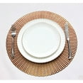Thymat 16.5" Round Vinyl Metallic Placemats, Set of 6, Raindrop Copper ...