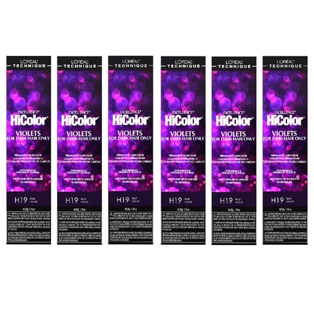 L'Oreal Excellence HiColor H19 True Violet Permanent Hair Tint HC-30651 ...
