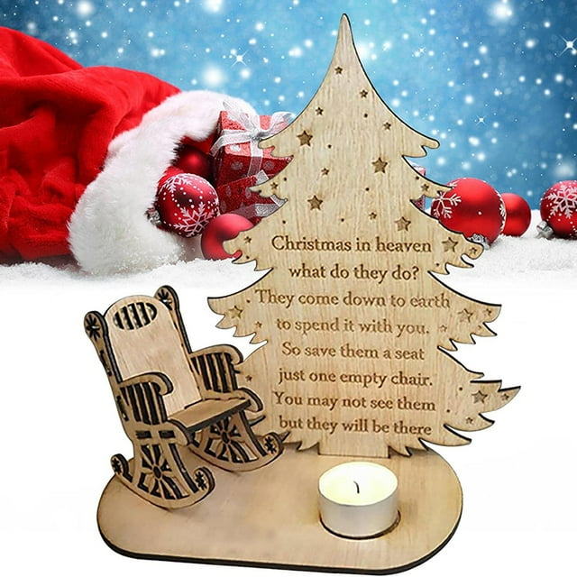 WCIC LED Christmas Light Poem in Heaven Tree Rocking Chair Wooden ...