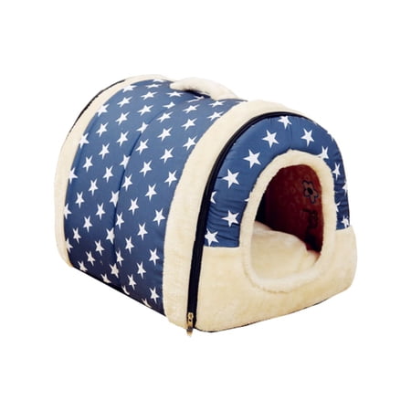 Dog House Kennel Nest With Soft Pet Circular House Foldable Pet Mat ...