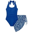 Krdevn Girls Solid Color 2 Piece Tankini Swimsuit with Palm Tree Print ...