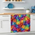 Abstract Geometric Cabinet Curtains 28" W x 35" L Vintage Color Modern ...