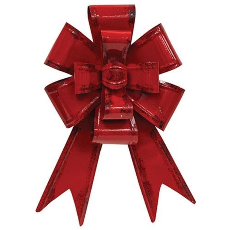 Distressed Red Round Metal Hanging Bow - Walmart.com