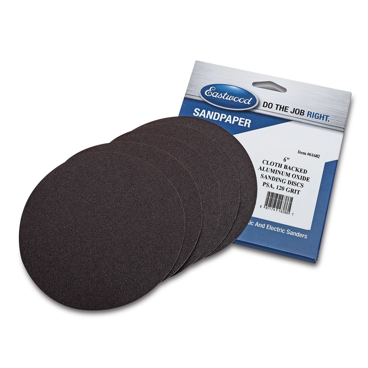 Eastwood 6 Inch Aluminum Oxide Cloth Backed PSA Sandpaper - 5 Pack ...