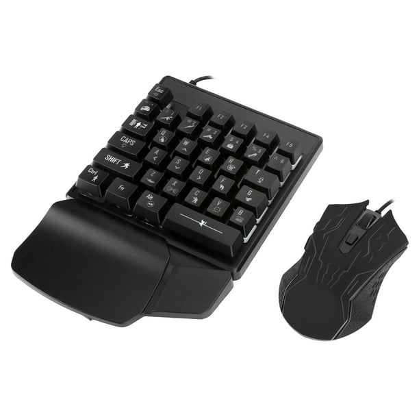 One Handed Keyboard, Manipulator Feel Black E Sports Keyboard Mouse Set ...