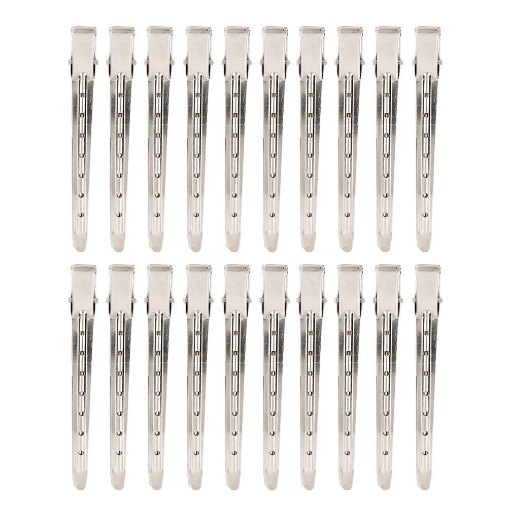 20pcs Metal Duck Bill Clip Anti-Rust with Holes Silver Styling Clips ...