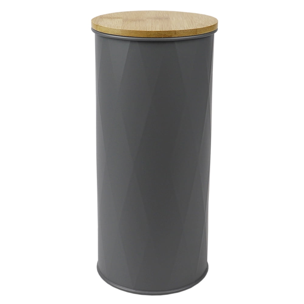 2.2 ml Large Tin Canister with Bamboo Lid, Gray - Walmart.com
