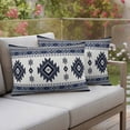 2 Pack Outdoor Waterproof Throw Pillow Covers,Aztec Dark Blue Bohemian ...