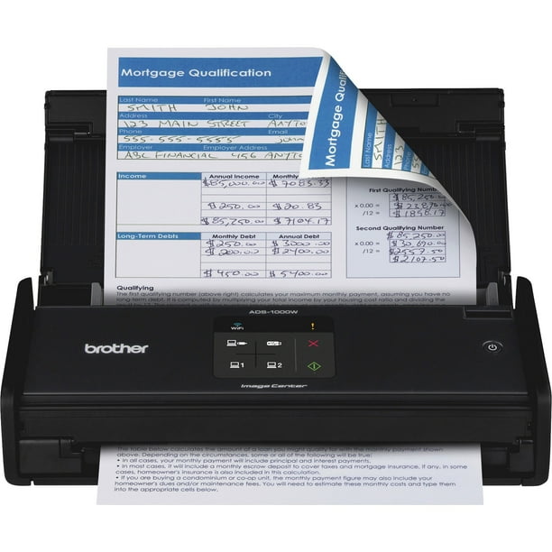 Brother ADS-1000W Compact Color Desktop Scanner with Duplex and ...