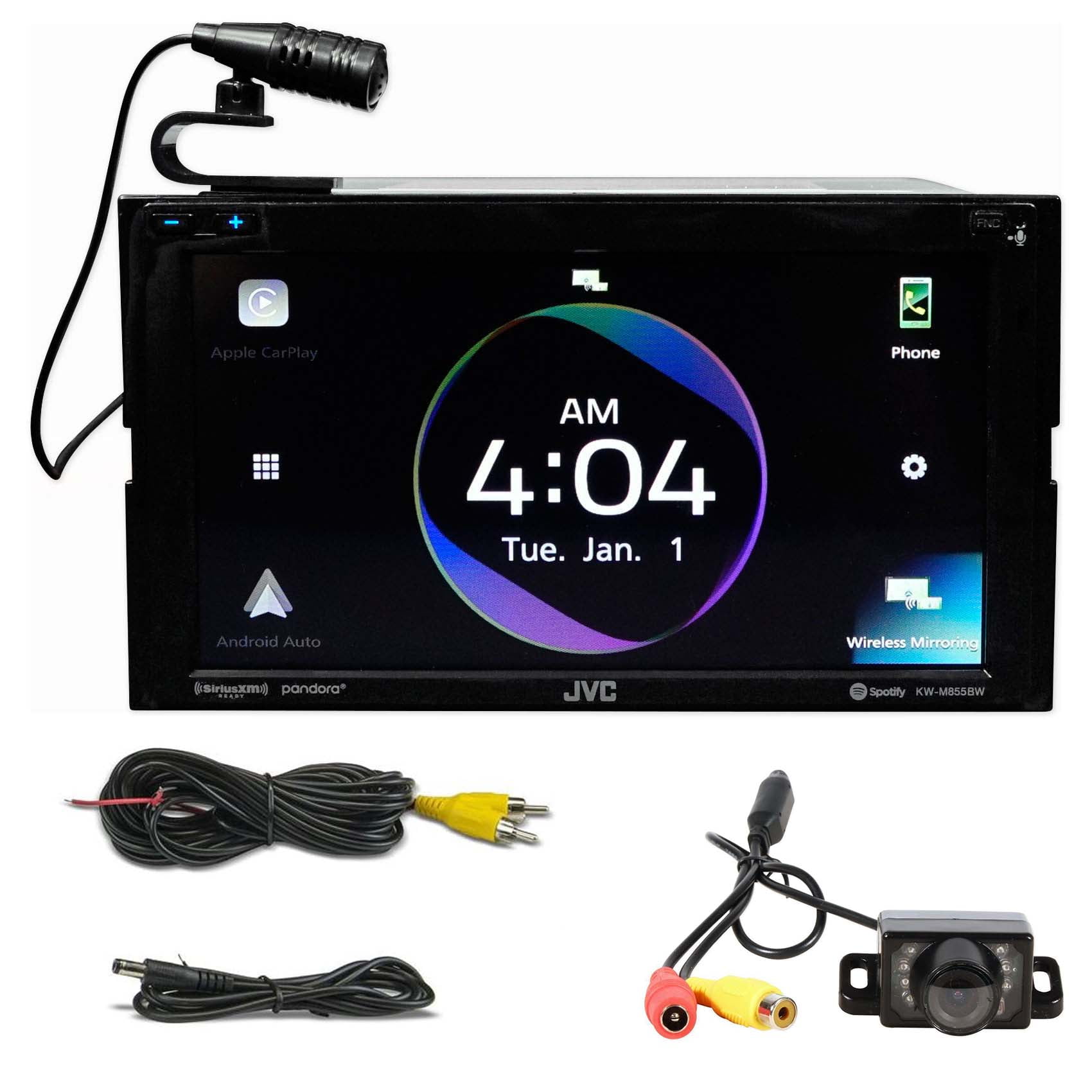 JVC KW-M855BW 6.8" Digital Media Bluetooth Receiver w/Wireless Carplay+Camera - Walmart.com