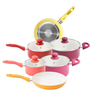 Mainstays Ceramic Nonstick 12 Piece Cookware Set, Teal Ombre - Walmart.com