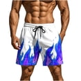 Ceisia Men's Red Fire Flame Print Board Shorts Quick Dry Beach Swim ...