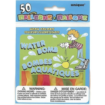 Unique Party Neon Latex Neon Water Balloons (Pack of 50) | Walmart Canada