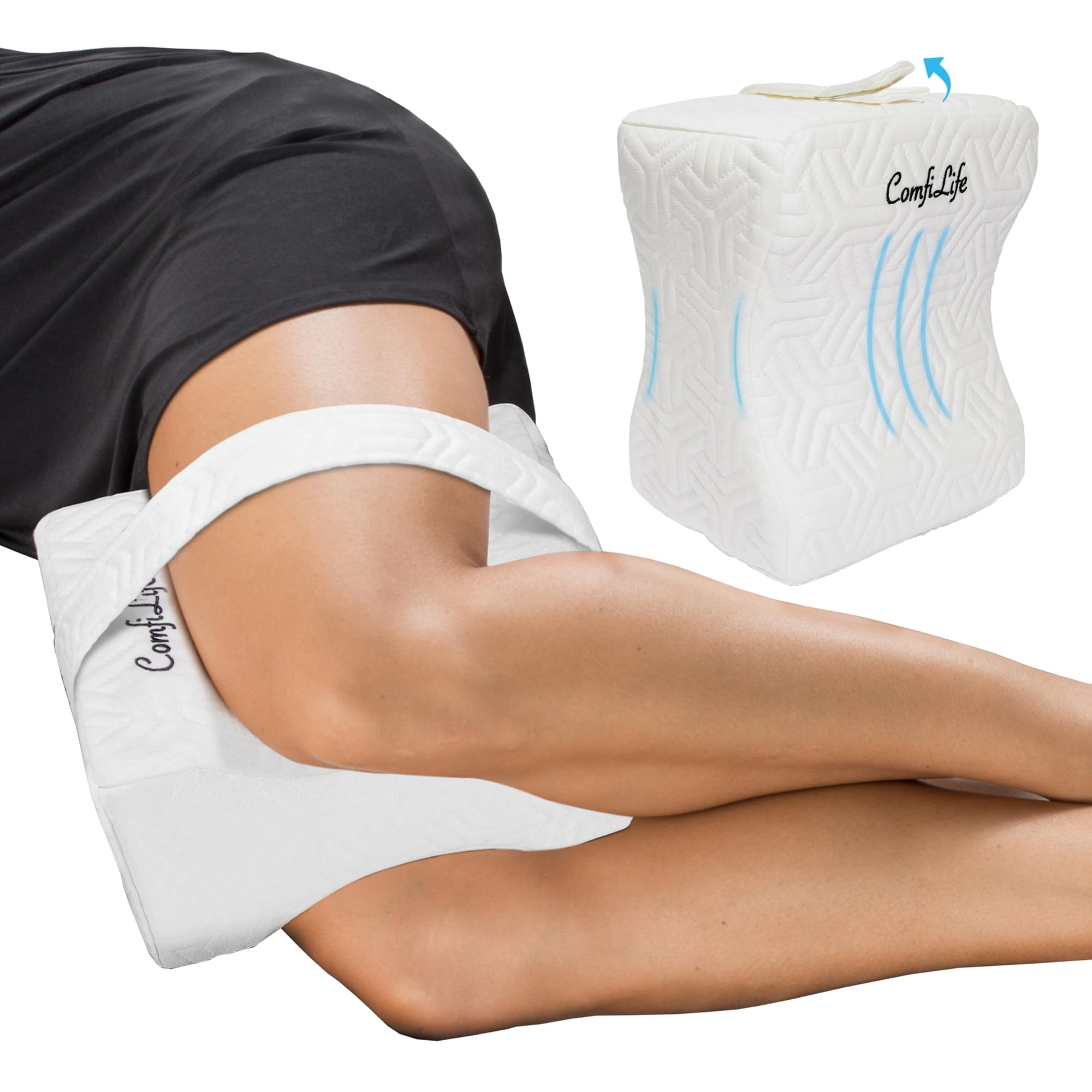 Click here for Comfilife Knee Pillow For Side Sleepers Cooling Le... prices