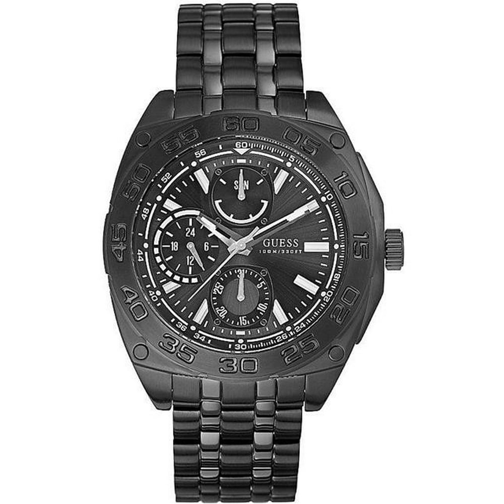 GUESS - Guess Men's U0487G2 Black Ionic Plated Multi-Function Watch ...