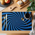 Blue Vortex Placemats Set of 6, Abstract Navy Blue Black Lime Spiral ...