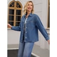 DARING DIVA Women's Oversized Patch Pocket Fall Utility Jean Jackets L ...