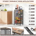 4-Tier Rolling Utility Cart with Lockable Wheels, Drawer Storage and ...