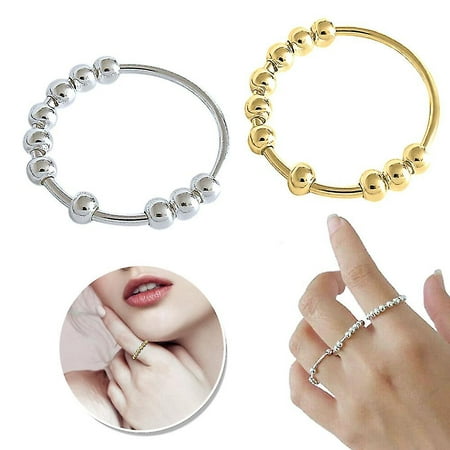 Rotatable Beaded Finger Ring For Anti-stress Ring Relieve Anxiety Gift ...