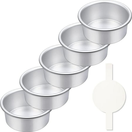 5 Pieces Round Cake Pans with 20 Pieces Parchment Paper Set Nonstick ...