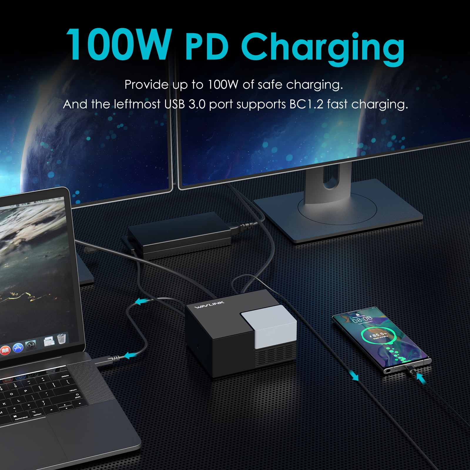 Buy Wavlink USB-C Universal Docking Station, dual monitor dock station ...