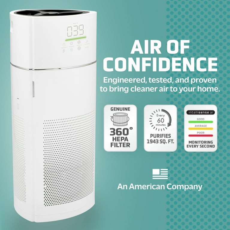 GermGuardian Energy Star Air Purifier HEPA Carbon Filter 402 Sq. ft AQM Removes Mold Pollutants AC9400W Walmart