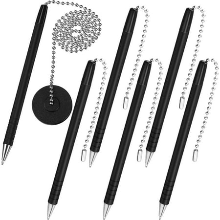 6 Pieces Reception Secure Pen with Counter Security Pen Chain and Pen ...