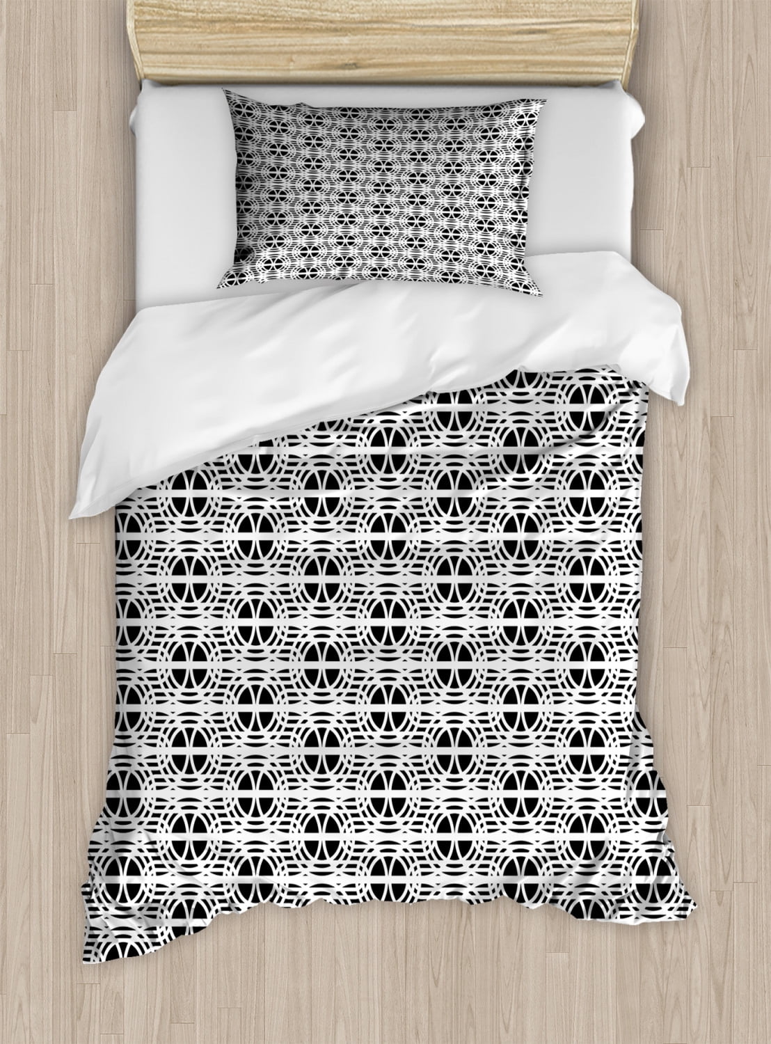 Trellis Duvet Cover Set Twin Size, Stripy Design of Quirky Geometric ...