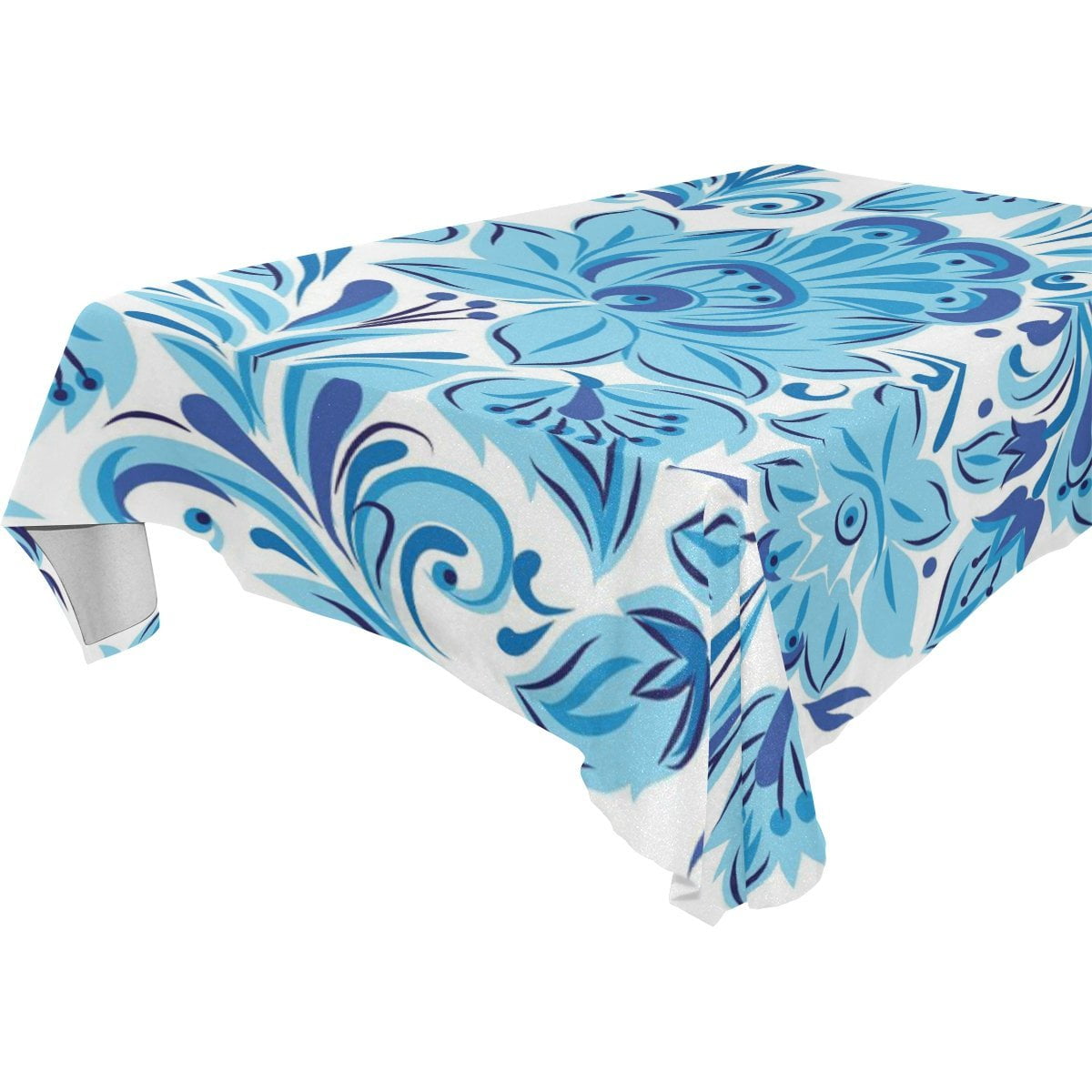 POPCreation Blue Floral Tablecloth 60x84 inches - Walmart.com