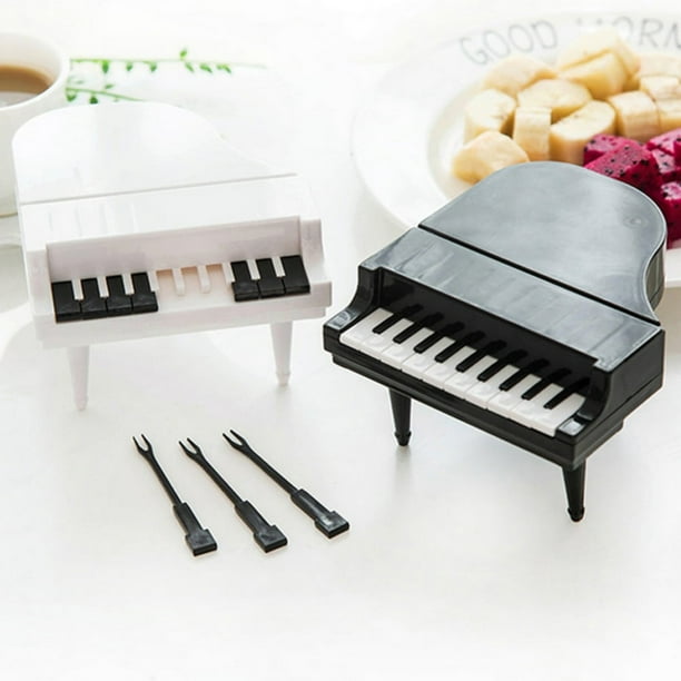 HAOAN 10Pcs Plastic Fruit Fork Set Piano Shape Appetizer Snack ...