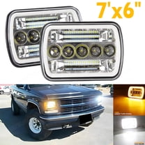 For Chevy Express Cargo Van 1500 2500 3500 Pair 7x6 5x7 LED Headlights ...
