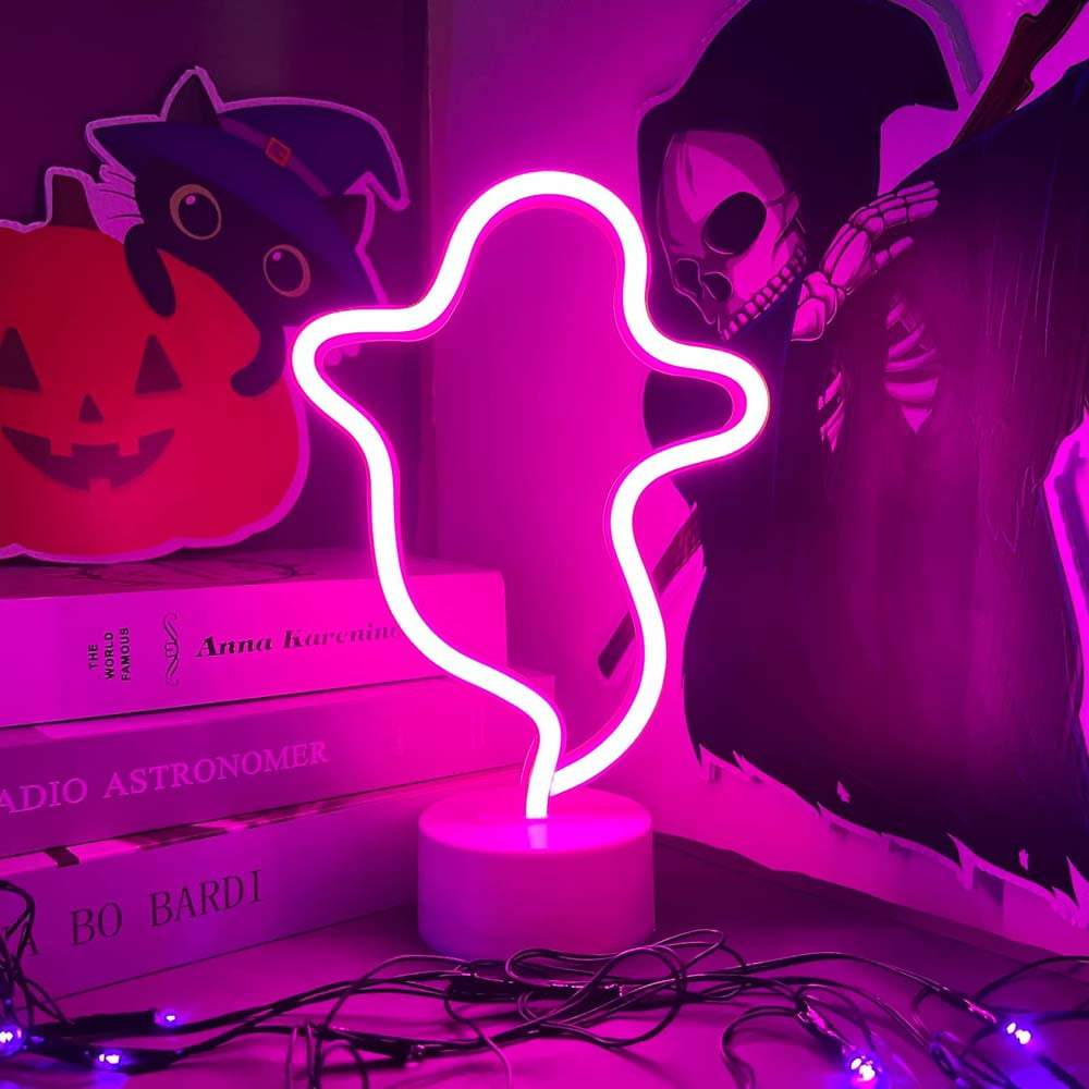 LED Neon Lights Halloween Decorations Ghosts Neon Lights USB or Battery ...