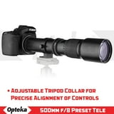 Opteka 500mm/1000mm f/8 HD Super Telephoto Lens Bundle for Nikon Z ...